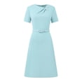 DARING DIVA Women's A Line Dress Short Sleeve Asymmetrical Neck Dresses ...