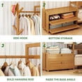 Colourtree 65'' H X 39.4'' W X 11.4'' D Bamboo Clothing Garment Rack ...