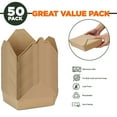 50 Pack 54 oz Disposable Take Out Containers Microwaveable Kraft Paper ...