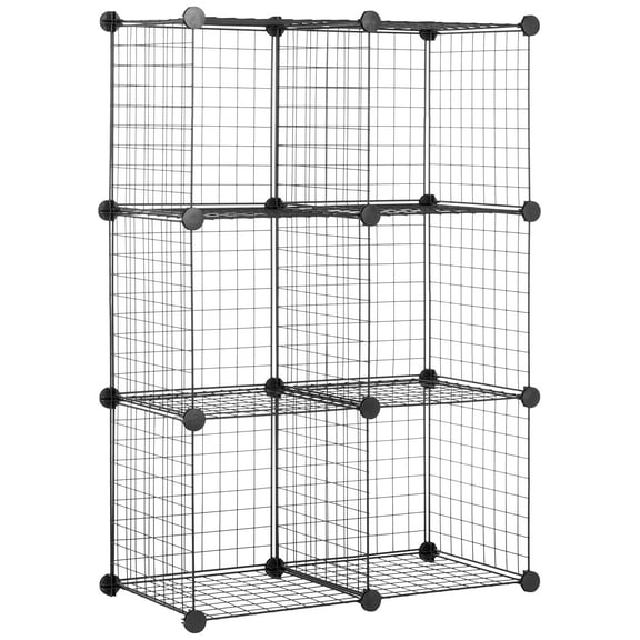 12 Cube Metal Wire Cube Storage DIY Closet Cabinet Shelf Organizer ...