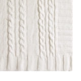 VCNY Home Dublin Ivory Cable Knit Cotton Throw, 50" x 70" - Walmart.com