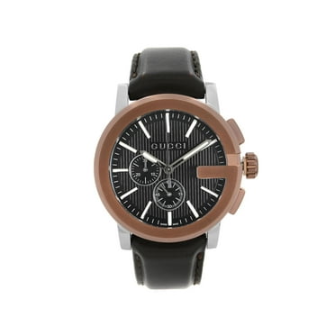 Pre-Owned Gucci G-Chrono Black Dial PVD Quartz Mens Watch YA101331 ...