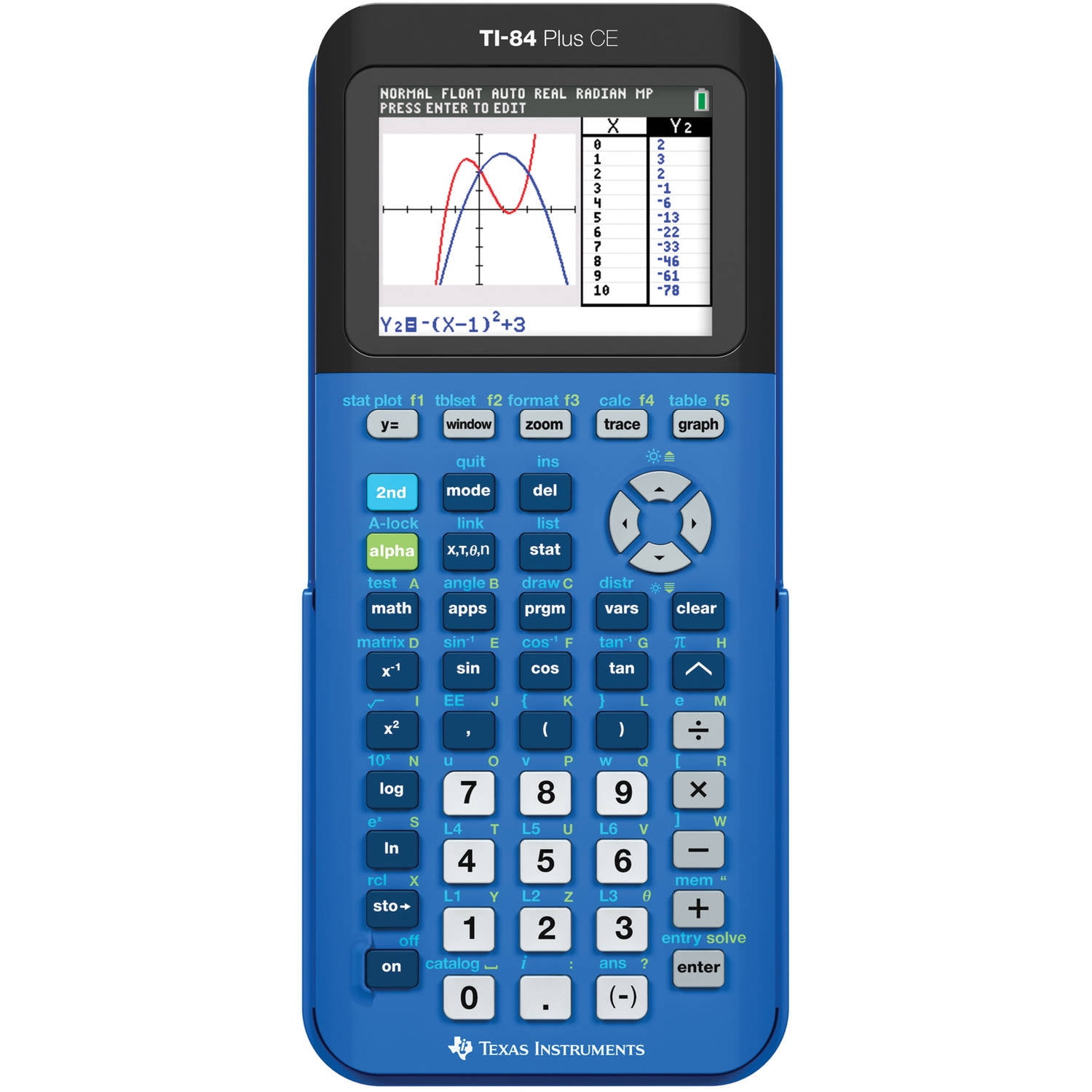 Texas Instruments TI 84 Plus CE Graphing Calculator Blue Walmart