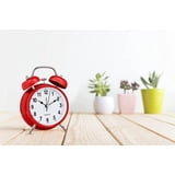 Walmart Analog Alarm Clock, Twin Bell, Red, Silent, Quartz, Extra Loud ...