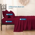 4 Piece Cot Sheets Set Burgundy Solid Size( 32" x 75"), 100% Egyptian ...