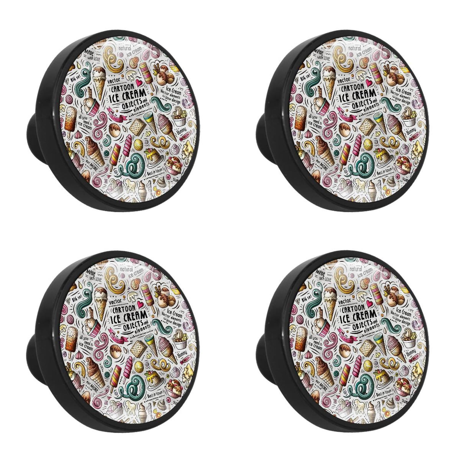 4 Pcs Cartoon Ice Cream Knobs for Kitchen Cabinet Cupboard Dresser ...