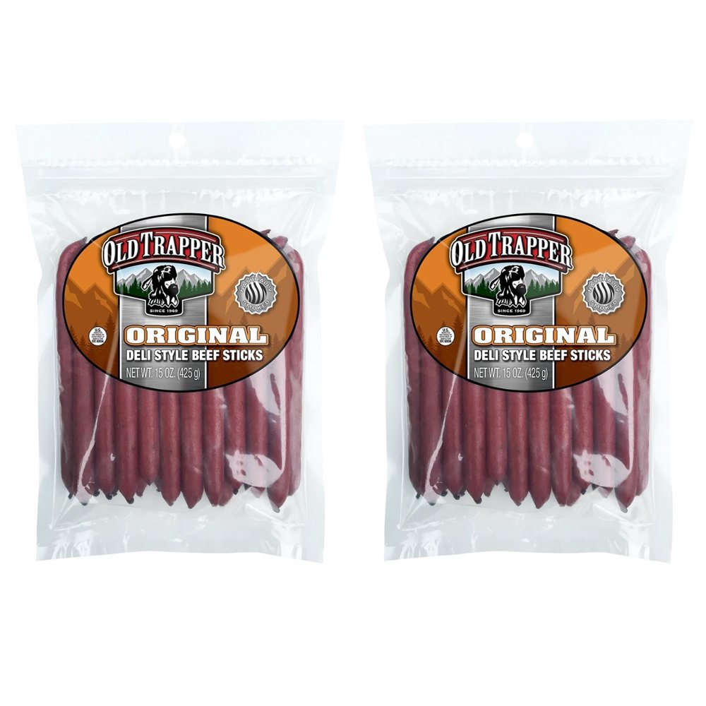 Old Trapper's 15 oz Original Deli Style Beef Sticks 2 Pack - Walmart ...