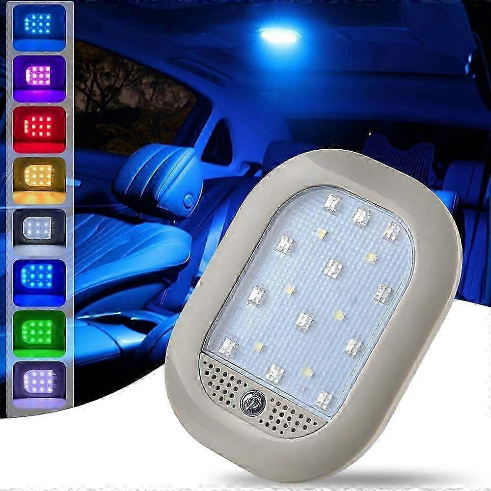 Car Interior LED Ceiling Light,8 Colors Rechargeable Wireless Car ...