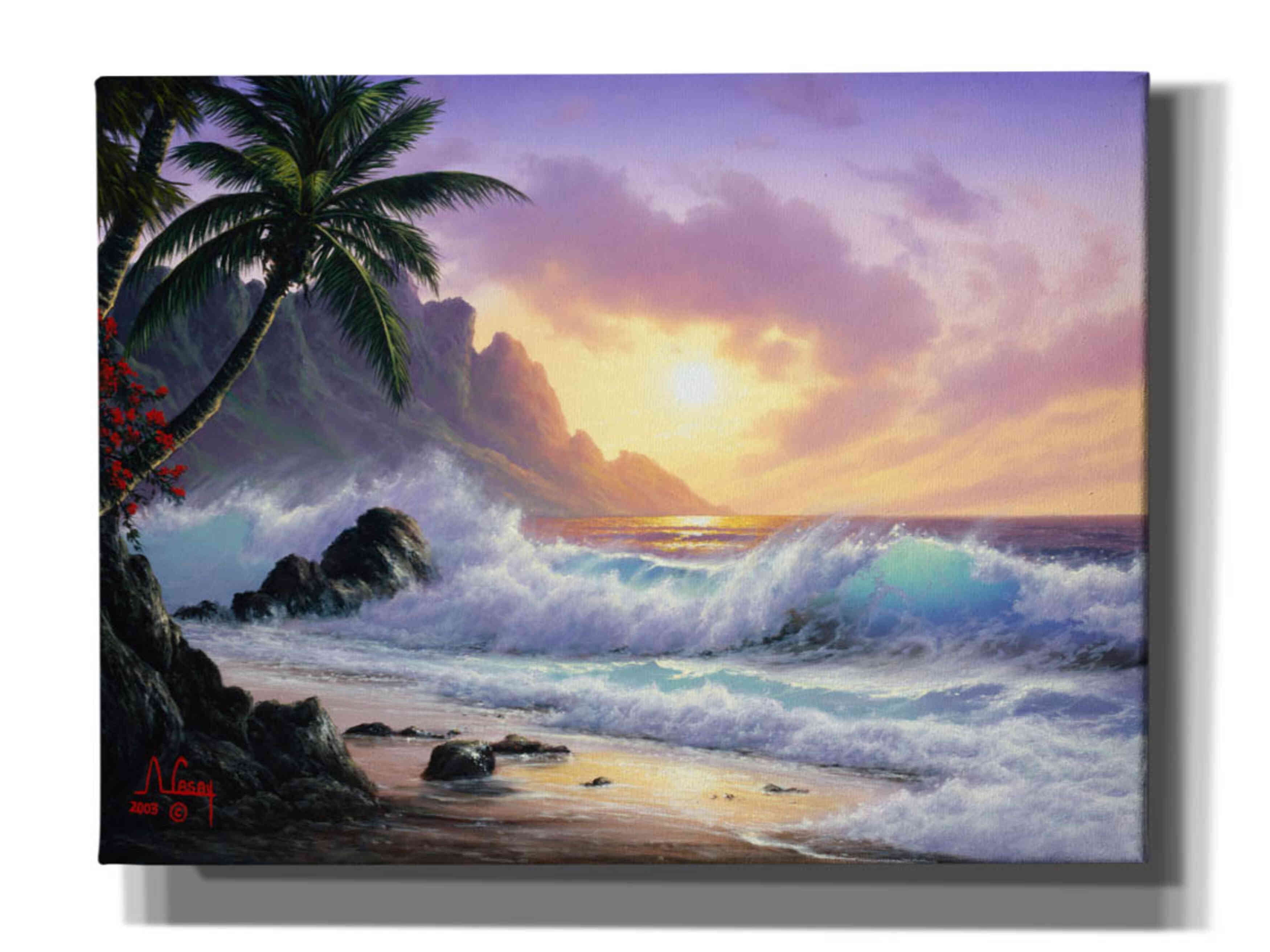 Epic Graffiti 'Sunrise Waves' by Anthony Casay, Canvas Wall Art, 16"x12 ...