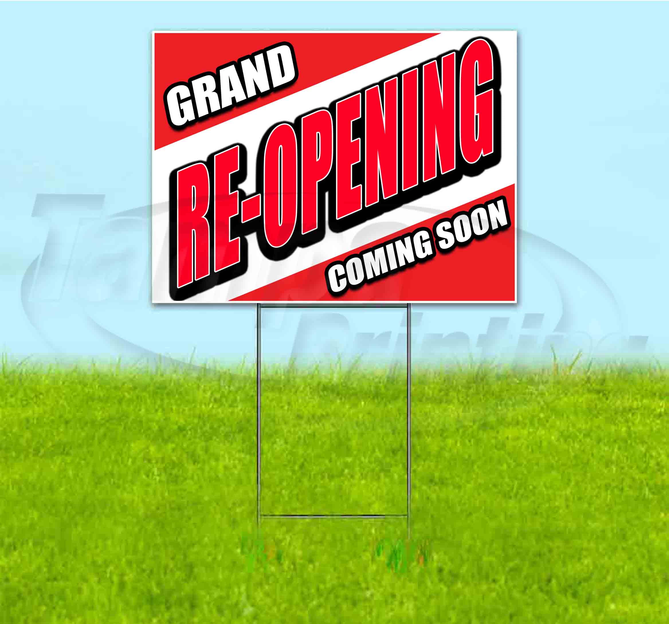 Grand Re-Opening Coming Soon (18" x 24") Yard Sign, Includes Metal Step ...