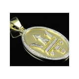 10K Yellow Gold Trident Maserati Logo 2" Canary And White Diamond ...