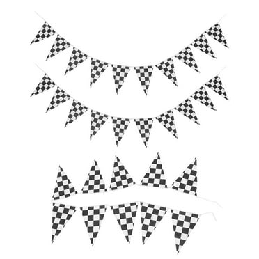 Beistle Club Pack of 12 Black and White Checkered Flag Party ...