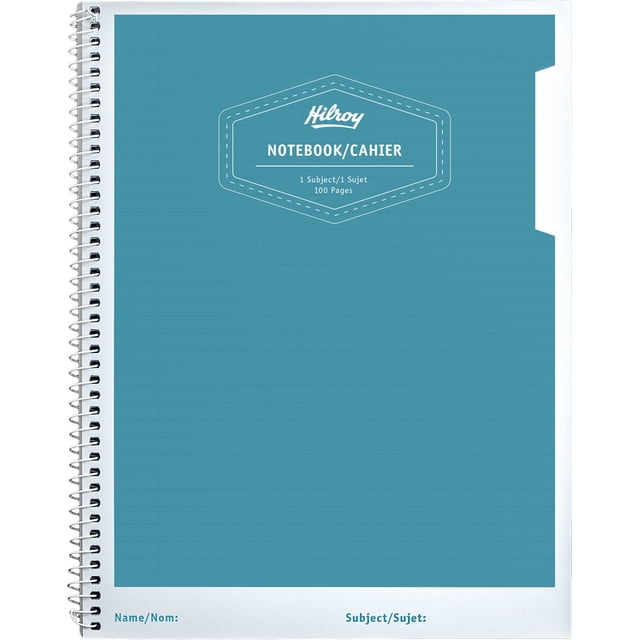 Hilroy® Core+ 1 Subject 100pg Poly Notebook, Teal - Walmart.ca