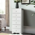 Gymax 6 Drawer Chest Dresser Clothes Storage Bedroom Tall Furniture Cabinet White - Walmart.com