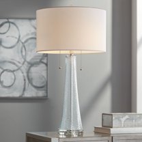 Possini Euro Design 28 1/2" Tall Table Lamp, Aqua Blue Glass, White ...