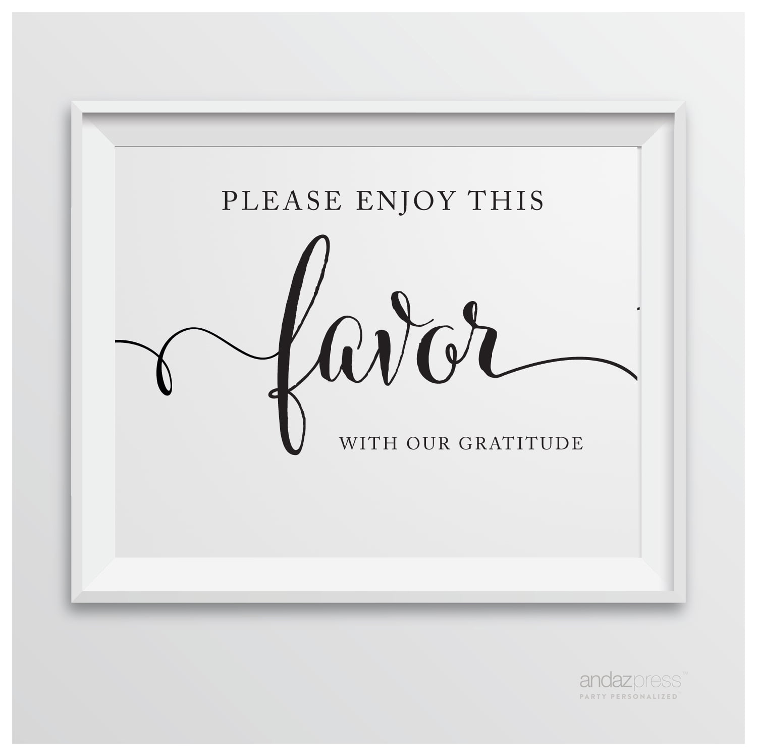 Please Enjoy Favor With Our Gratitude Formal Black & White Wedding ...