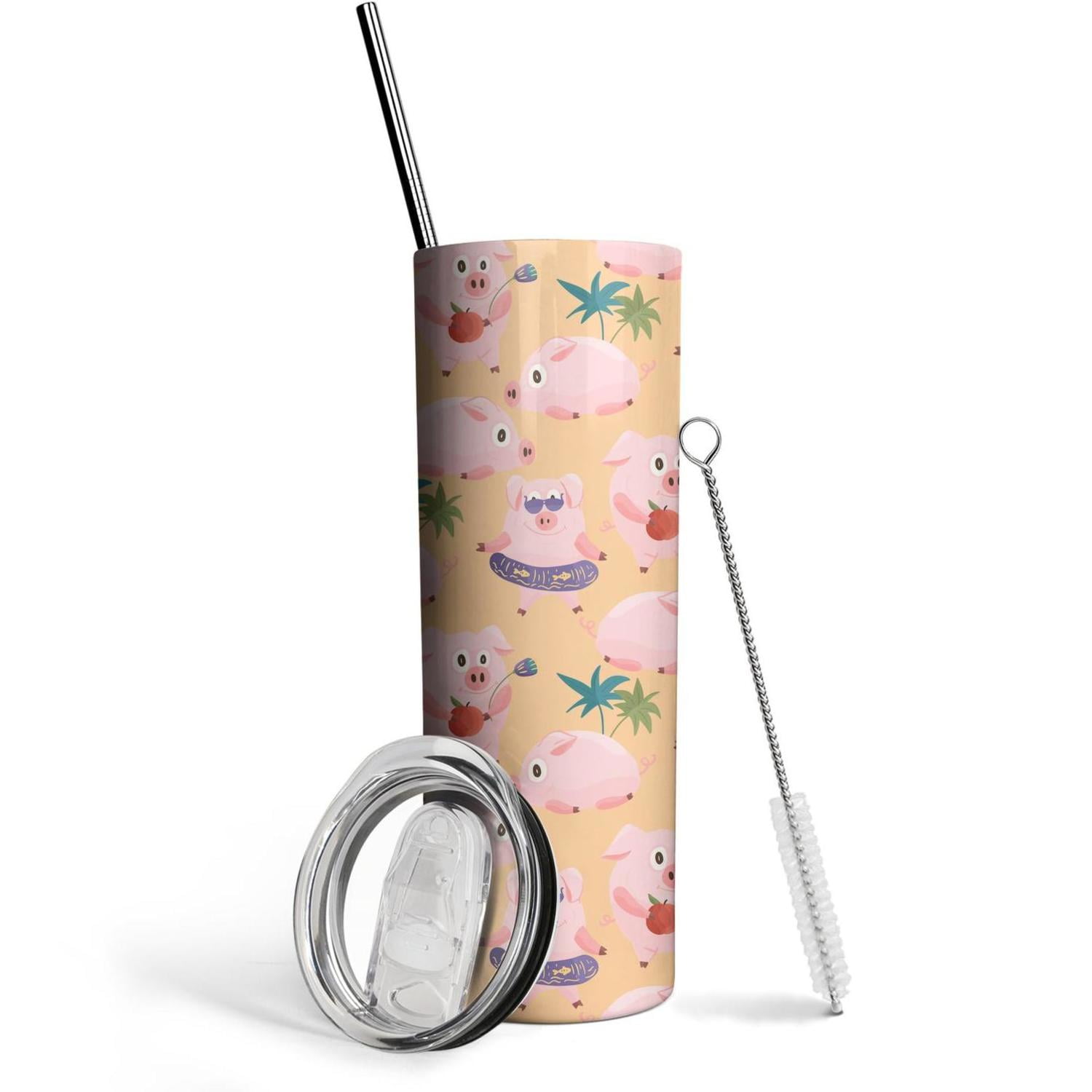 Pig Gifts for Pig Lovers - Pig Tumbler Pig Cup with Lid and Straw - 20 ...
