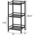 3 Tier Bathroom Storage Open Shelf Unit, Free-Standing Metal Corner ...