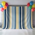 Blue Yellow Striped Backdrop for Photography, Fabric Photo Background ...