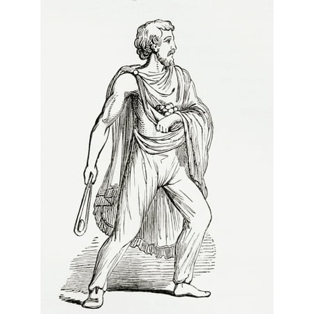 A Roman slinger, after a figure on the Column of Antoninus in Rome ...