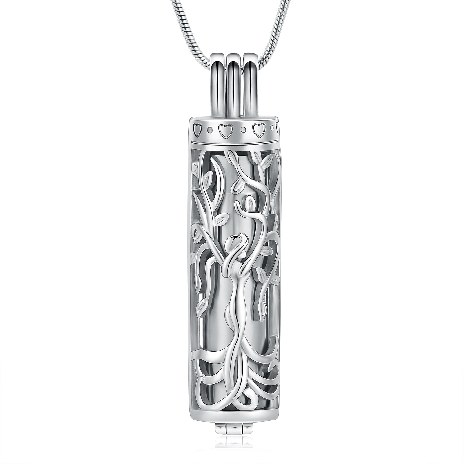 Cylinder Cremation Jewelry Tree of Life Urn Ashes Necklace for Women ...