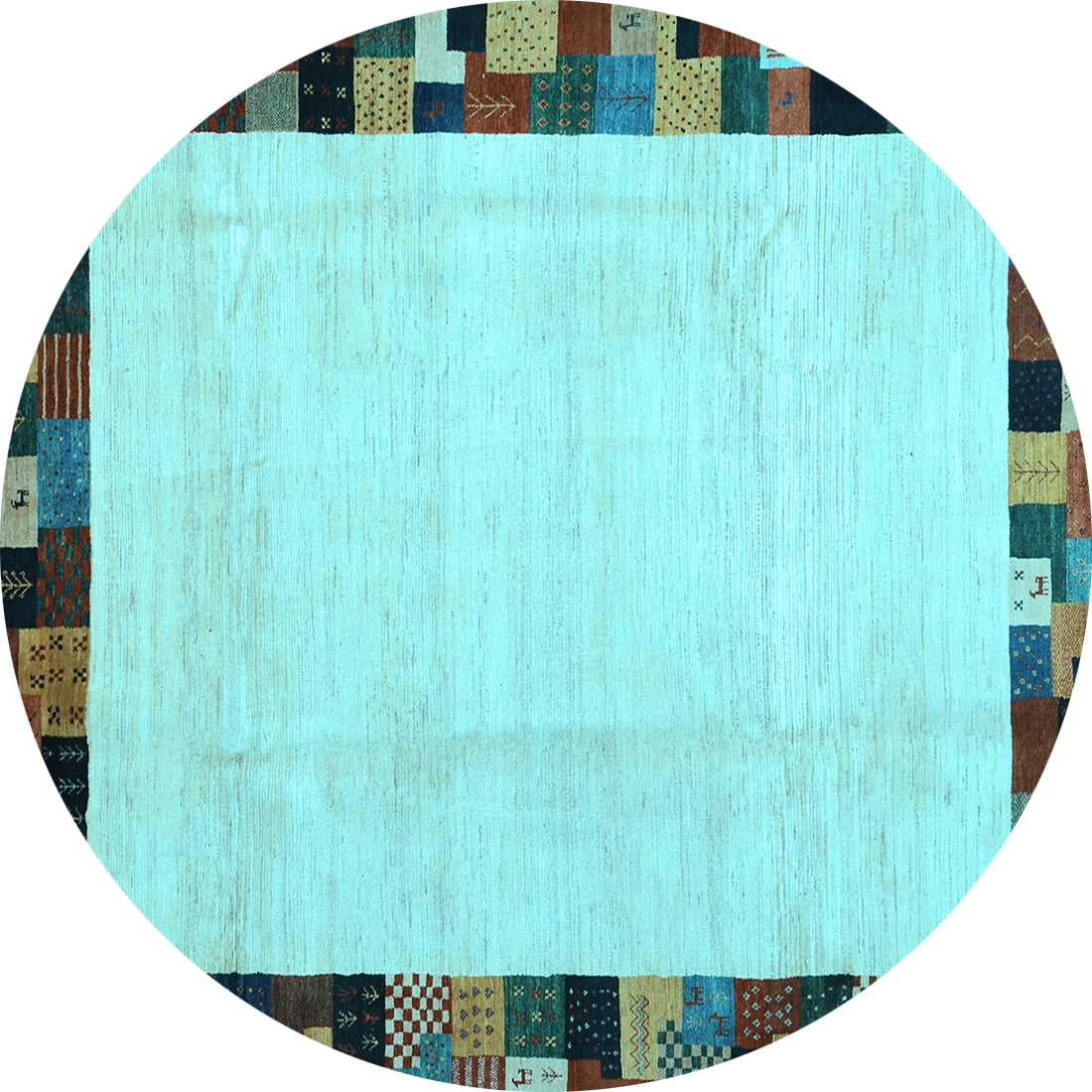 Ahgly Company Indoor Round Solid Light Blue Modern Area Rugs, 6' Round ...
