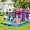 Costway 6-in-1 Kids Inflatable Castle, Bounce House with Slide, Jumping ...