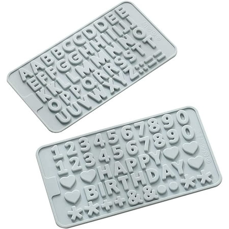 Chocolate Molds Letters & Number For Cake Decorating Symbols, Set of 2 ...