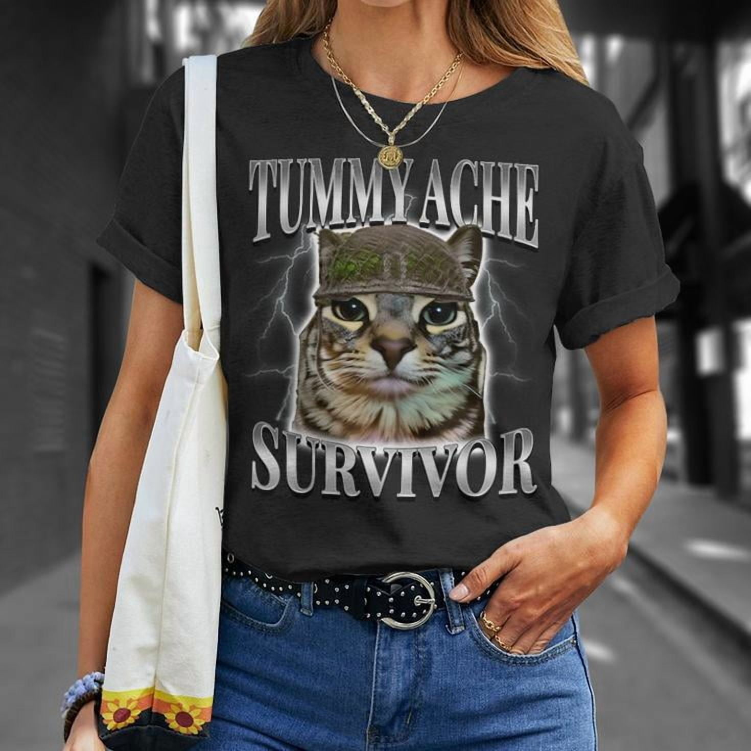 Click here for Generic Funny Cat Sarcastic Humor T-Shirt - Tummy... prices