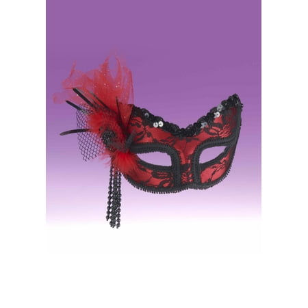Red Black Lace Half Mask | Walmart Canada