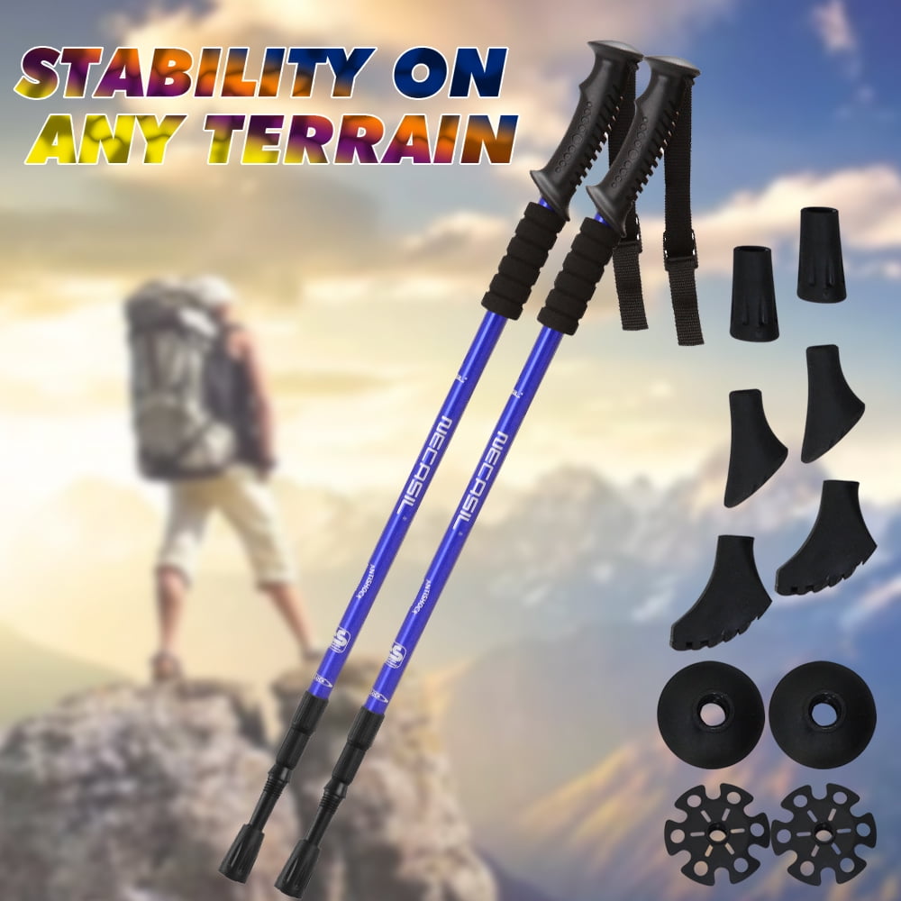 Lightweight Trekking Poles，Three Sections Foldable Hiking Poles For ...