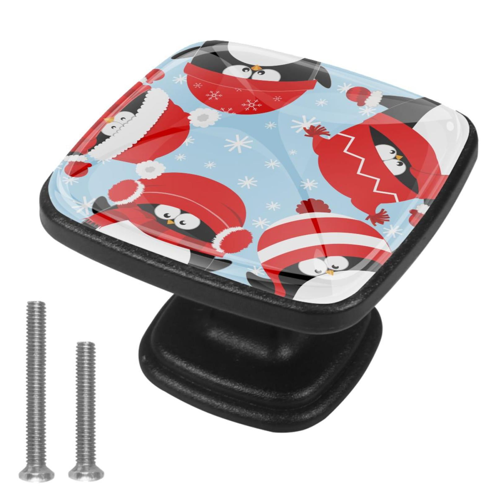 4 Pcs Cabinet Handle Drawer Pulls Penguin Knobs with Screws Square ...