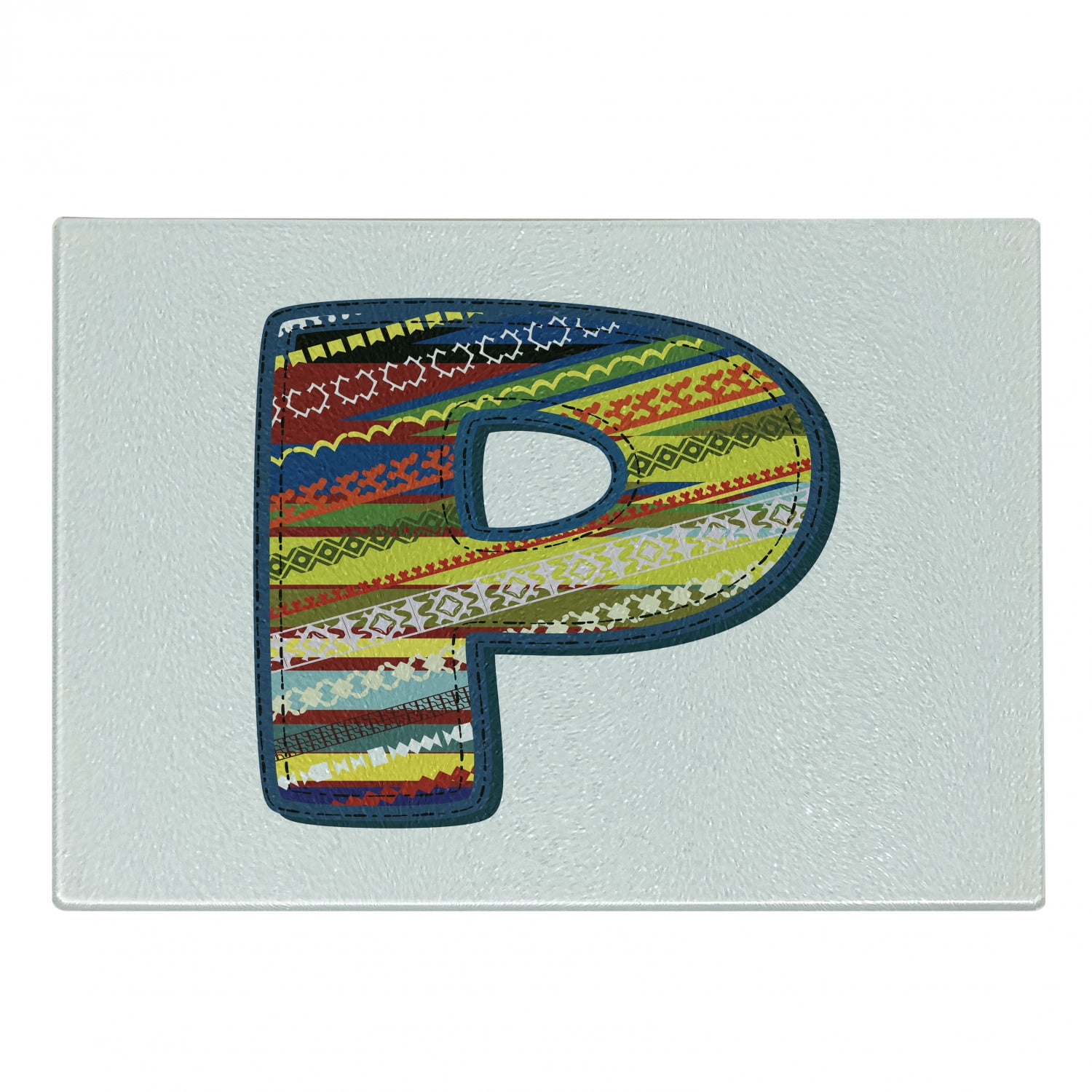 Letter P Cutting Board, P Letter Alphabet Boho Style Calligraphy ...