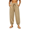 Aimik Women's Elastic Waist Lace Trim Jogger Pants Drawstring Casual ...