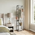 Coat Rack Freestanding, Hall Tree with 3 Storage Shelves and 12 Hooks ...