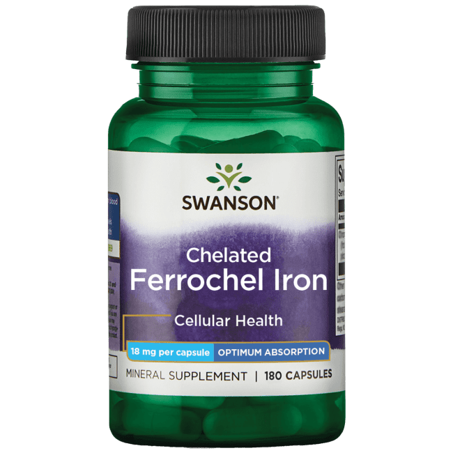 Swanson Albion Ferrochel Iron 18 mg 180 Caps - Walmart.com