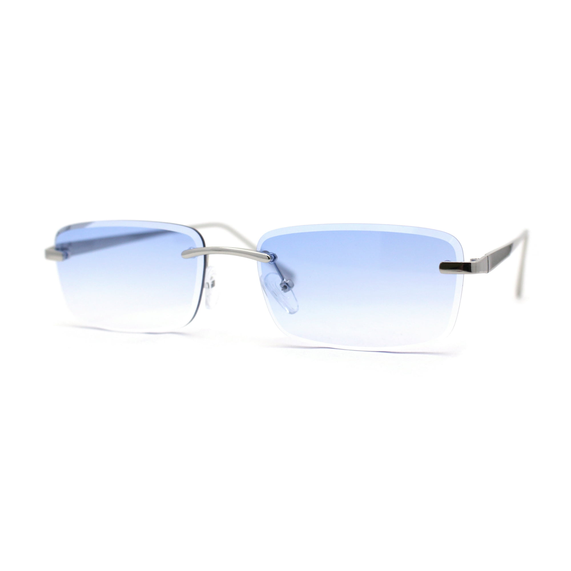 Click here for Sa106 Rimless Narrow Rectangle Luxury Beveled Lens... prices