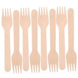 WHAMVOX Wooden Forks 100 Pcs for Dinner Events and Camping Beige Color ...