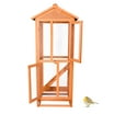 PawHut Outdoor Bird Cage - Wooden Aviary with Playground, Slide-Out ...