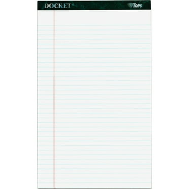 TOPS Docket Legal Letter Size Lined Pads, 8 1/2 x 11 3/4, White, 50 ...