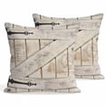 Barn Gate Pillow Covers Set of 2, Vintage Letters Beige Farmhouse Door ...