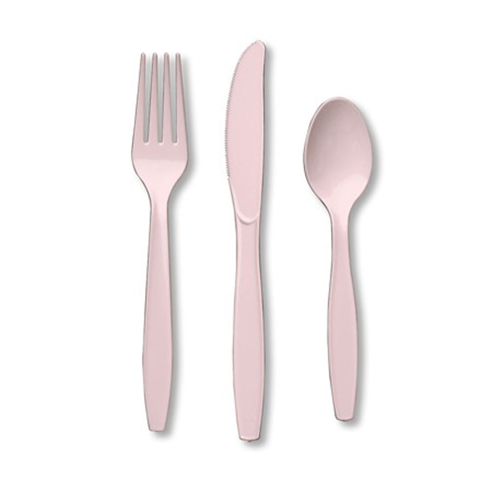 Premium Plastic Cutlery Assortment Classic Pink,Pack of 24 - Walmart.com