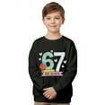 Byoo Big Girls 67 Number Printing Sweatshirt Lightweight Round Neck ...