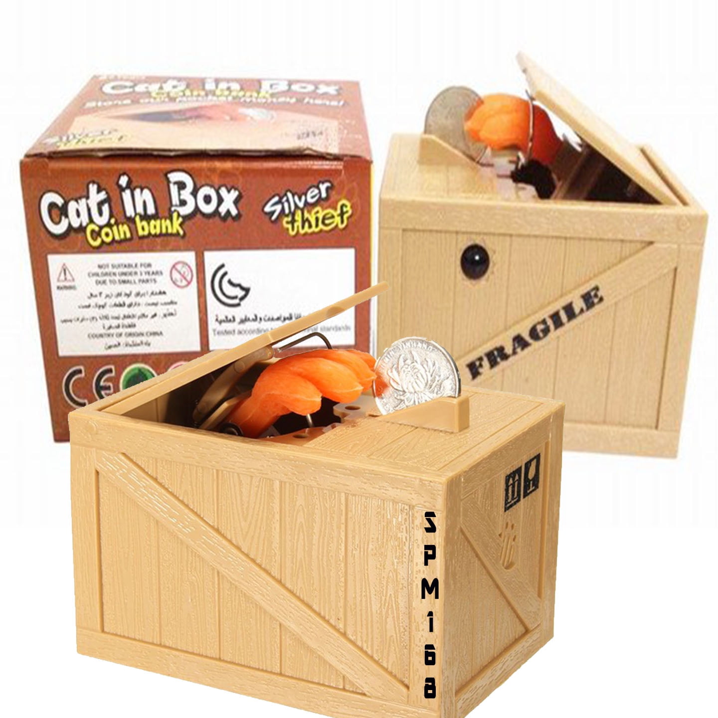 Adorable Motion Animal Figurine Kitty Paw Hand Taking Coin Stealing ...