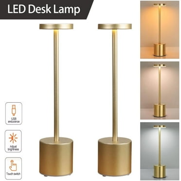 Cordless LED Table Lamp Set of 2, Portable Rechargeable Desk Lamp ...