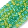 20 Strand Spray Painted Glass Beads Strands Round Two Tone Medium ...