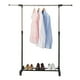 Zimtown Adjustable Rolling Clothes Rack Single-Bar Rail Hanging Garment ...