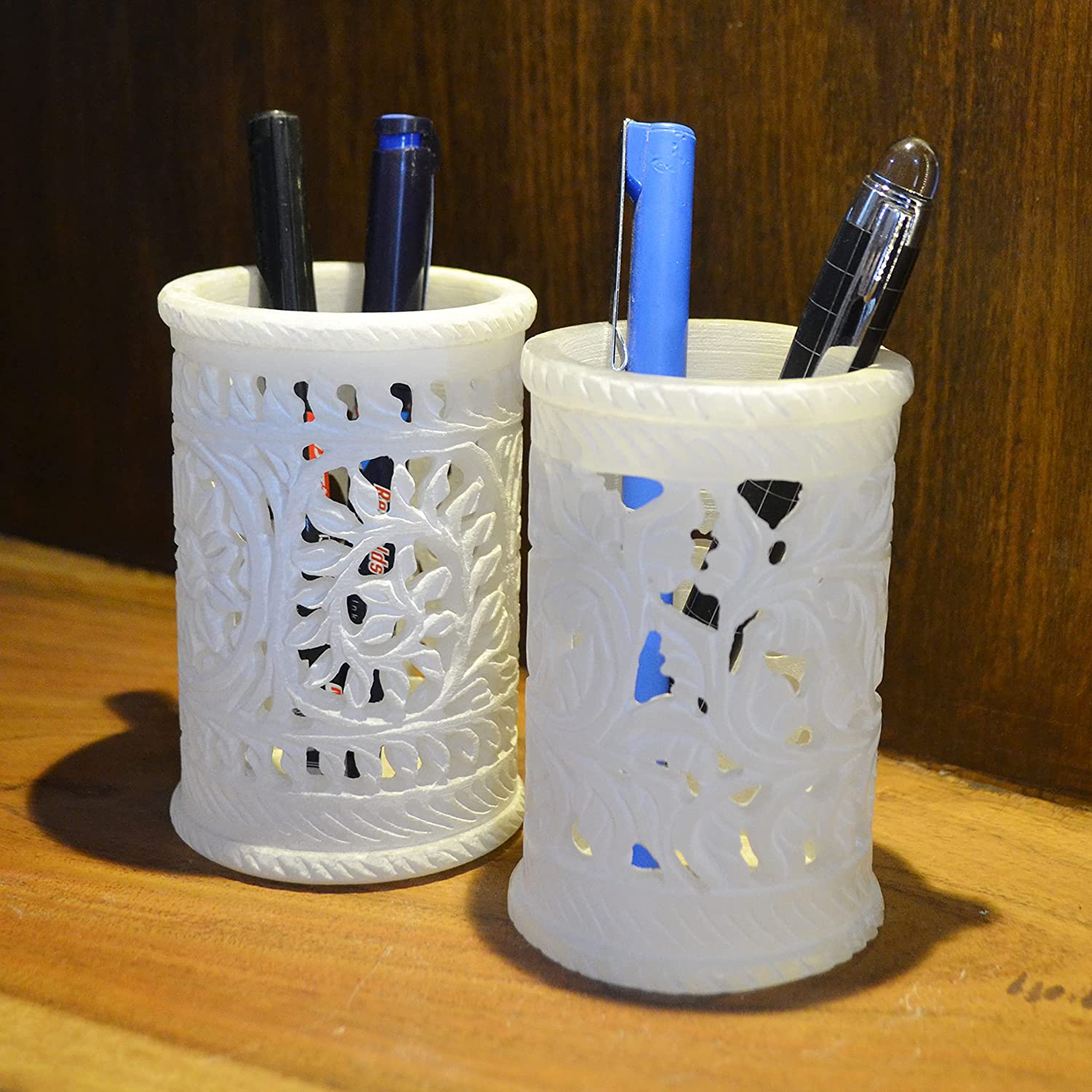 Marble Pen Holder Filigree Handmade Design Gift Décor - Walmart.com