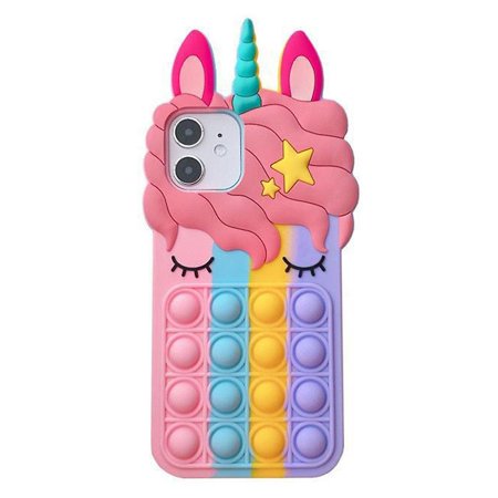 Unicorn Rainbow Apple Iphone Case Silicone Soft Cover Fidget Toys ...