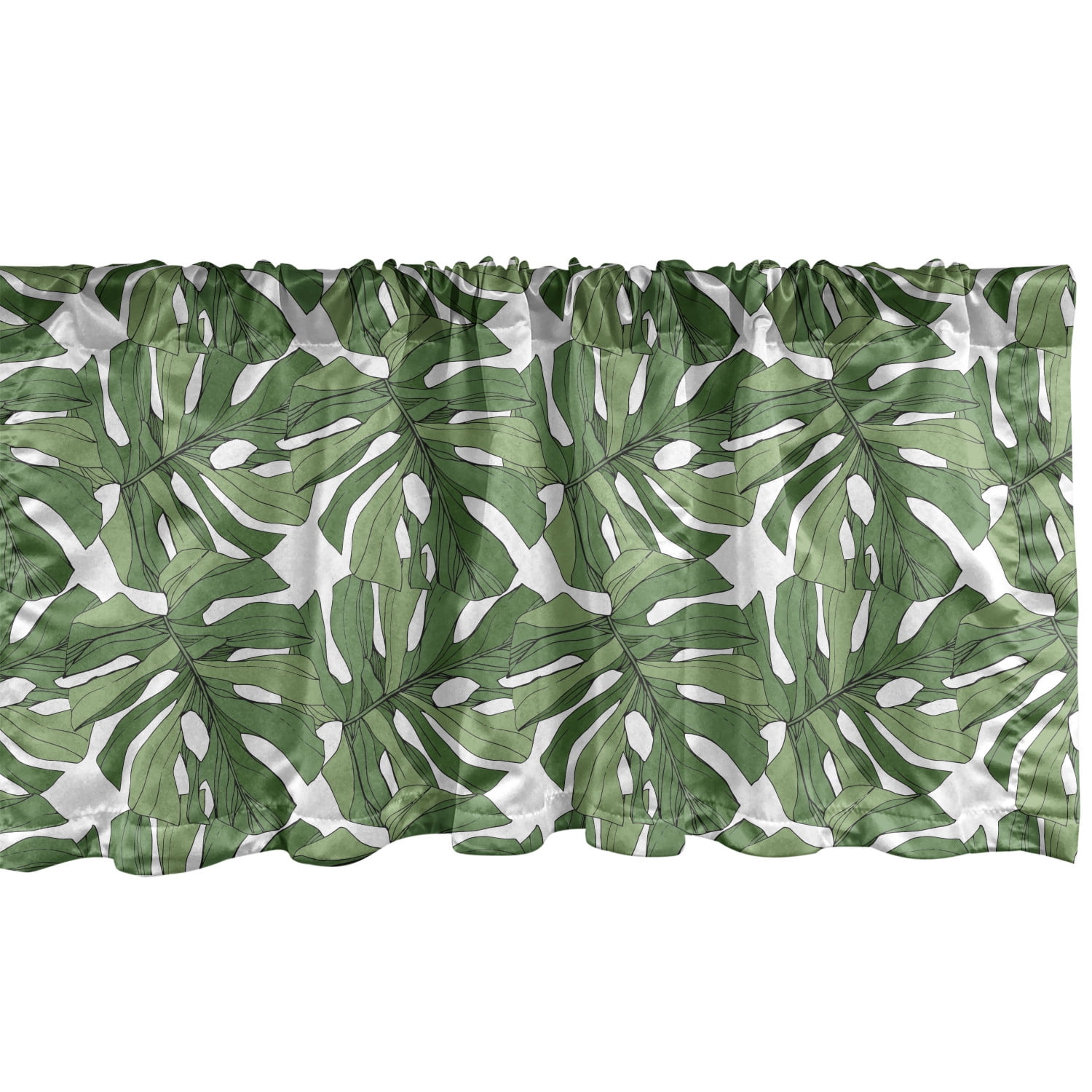 Jungle Foliage Window Valance Pack of 2, Demonstration of Beach Setting ...